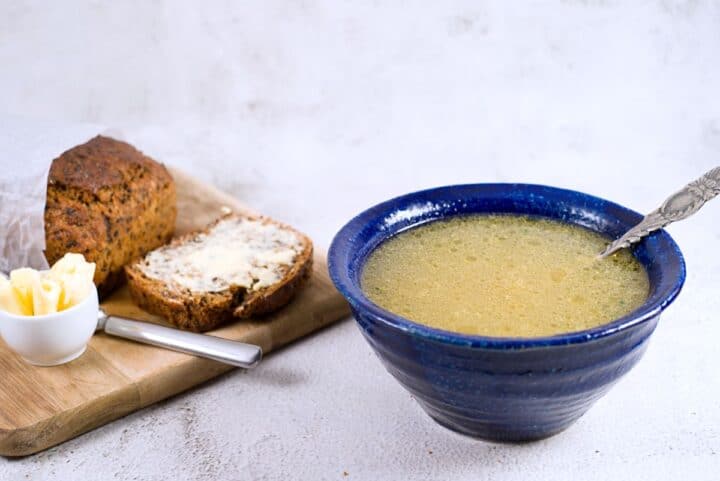 Salmon broth -Salmon stock from bones